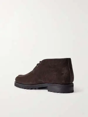 MAJORDOME Nubuck Chukka Boots - Dark Brown