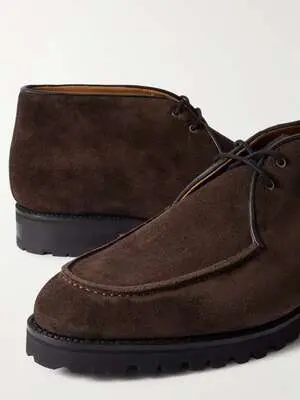 MAJORDOME Nubuck Chukka Boots - Dark Brown