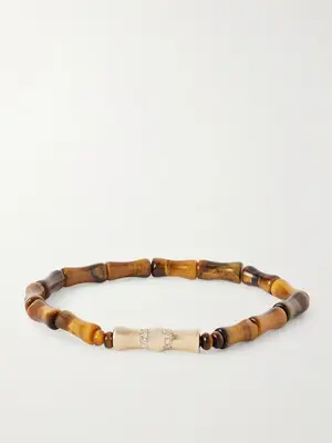 Luis Morais 14-karat Gold Diamond And Tiger's Eye Bracelet - Brown
