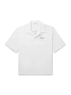 Givenchy Convertible-collar Logo-print Cotton-poplin Shirt - White