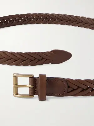 Anderson's 2.5cm Woven Leather Belt