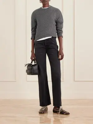 THE ELDER STATESMAN Laurel Cashmere Sweater - Gray