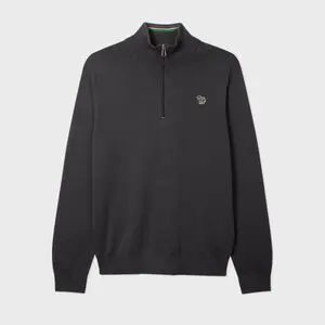 Paul Smith Organic Cotton Quarter Zip Sweater - Grey