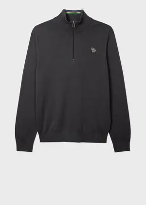 Paul Smith Organic Cotton Quarter Zip Sweater - Grey