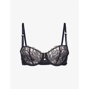 AUBADE Satin Memories Half-cup Lace Bra - Deep Sea