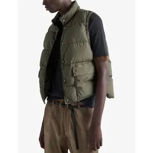 Prada Logo-embroidered Cotton-down Gilet - Green