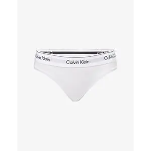Calvin Klein Icon Branded Cotton And Modal-blend Bikini Briefs - White