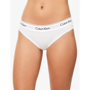 Calvin Klein Icon Branded Cotton And Modal-blend Bikini Briefs - White