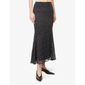 AMY LYNN Chiffon Polka Dot Maxi Skirt