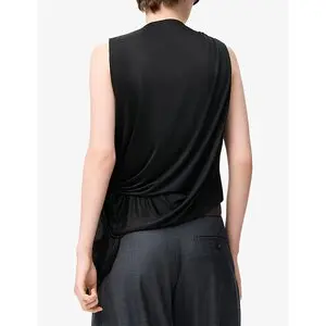 Loewe Draped Sleeveless Stretch-woven Top - Black
