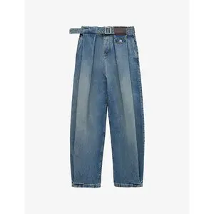 Loewe Pleated Wide-leg Denim Trousers