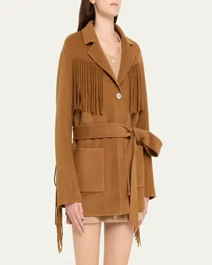 LoveShackFancy Maebella Fringe-trim Jacket