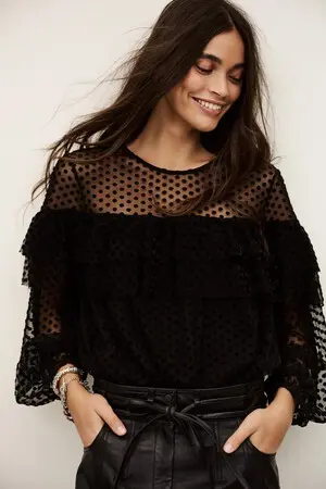 Ba&sh Raff Fishnet Blouse