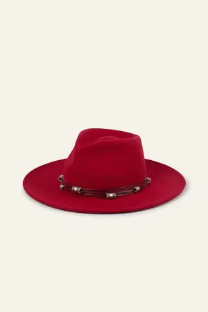 Ba&sh Hernesto Wide-brimmed Hat - Red