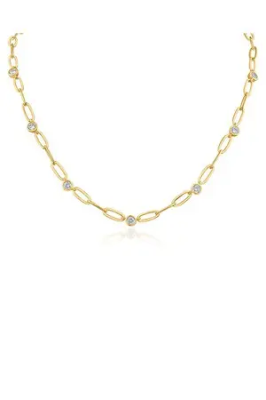 KENNETH JAY LANE Link Cz Necklace - Gold