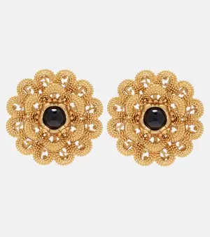 Chloé Feather Embellished Earrings - Gold