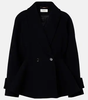 Chloé Peplum Wool-blend Coat