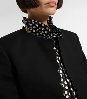 Chloé Scalloped Cropped Cotton Velvet Jacket
