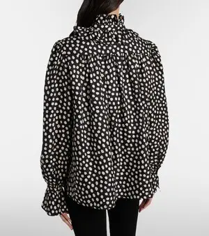 Chloé Polka-dot Tie-neck Silk Blouse - Black