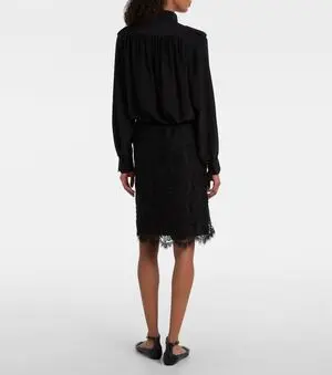 Chloé Floral Lace Miniskirt - Black