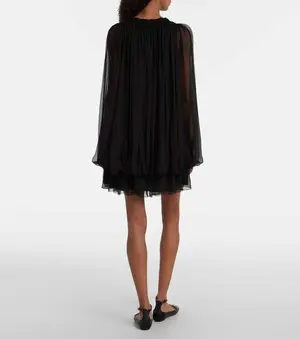 Chloé Ruffled Draped Silk Minidress