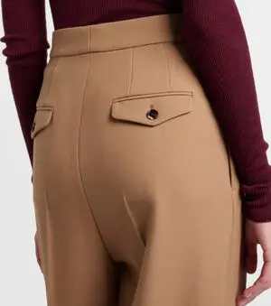 Chloé Virgin Wool Gabardine Wide-leg Pants - Brown
