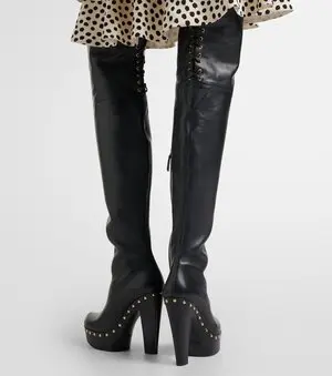 Chloé Lola Studded Over-the-knee Boots - Black