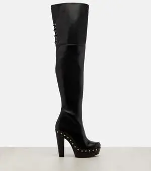 Chloé Lola Studded Over-the-knee Boots - Black