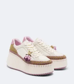Chloé Nama Leather Platform Sneakers - Multicoloured