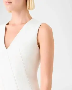 Akris Techno Neoprene Fit-and-flare Dress - Ecru