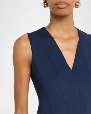 Akris Techno Neoprene Fit-and-flare Dress - Navy