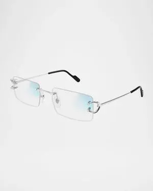 Cartier Rimless Rectangle Sunglasses - Silver