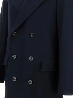 Boglioli Wool Buttoned Coat - Blue