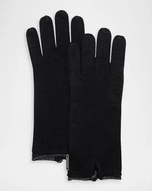Gorski Knit Cashmere Gloves - Black