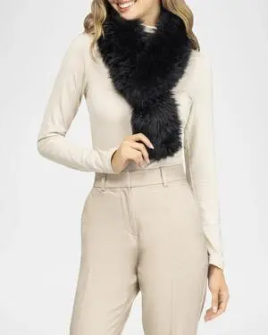 Gorski Knit Select Cashmere Goat Pull-through Scarf - Black