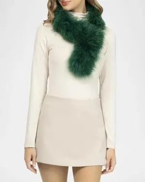 Gorski Knit Select Cashmere Goat Pull-through Scarf - Emerald