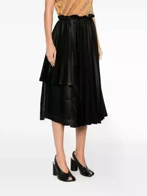 Noir Kei Ninomiya Pleated Asymmetric Midi Skirt