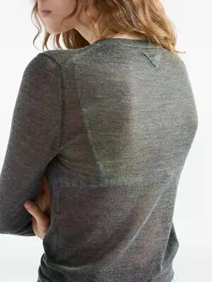 Prada Long-sleeve V-neck Sweater - Grey