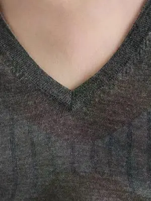 Prada Long-sleeve V-neck Sweater - Grey