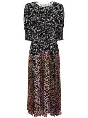 Rixo Meg Leopard Midi Dress