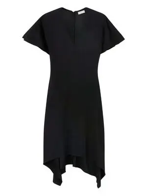 Stella McCartney V-neck Short-sleeve Satin Midi Dress - Black