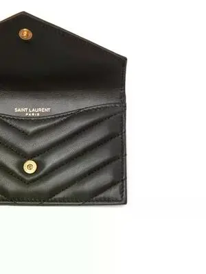 Saint Laurent Cassandre Matelassé Leather Wallet - Grey