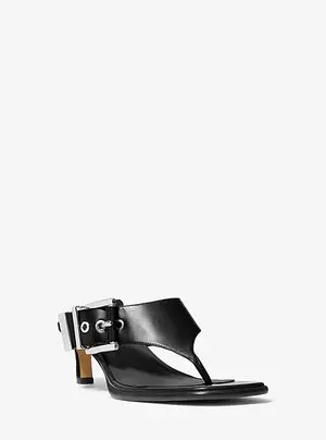 Michael Kors Rowen Leather Thong Sandal - Black