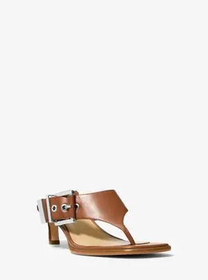 Michael Kors Rowen Leather Thong Sandal - Brown