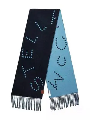 Stella McCartney Dotted Fringed Scarf - Blue