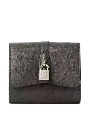 Stella McCartney Ryder Padlock-detail Textured Bi-fold Wallet - Grey