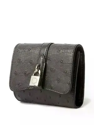 Stella McCartney Ryder Padlock-detail Textured Bi-fold Wallet - Grey