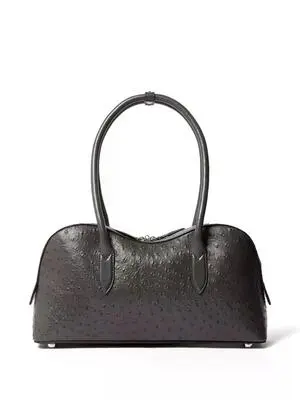Stella McCartney Ryder Ostrich-effect Padlock Shoulder Bag - Grey