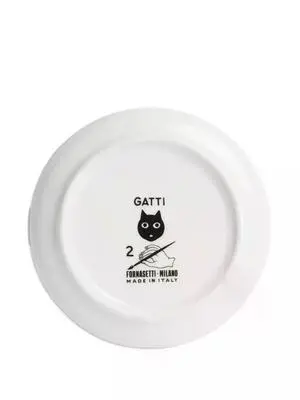 FORNASETTI Cat-print Decorative Plate - Black