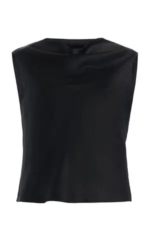 LESET Barb Satin Shell Top - Black